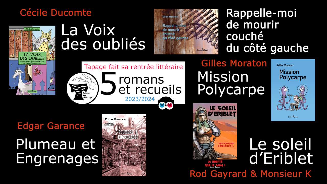 Rentrée littéraire Tapage 2023-2024 - Ulule