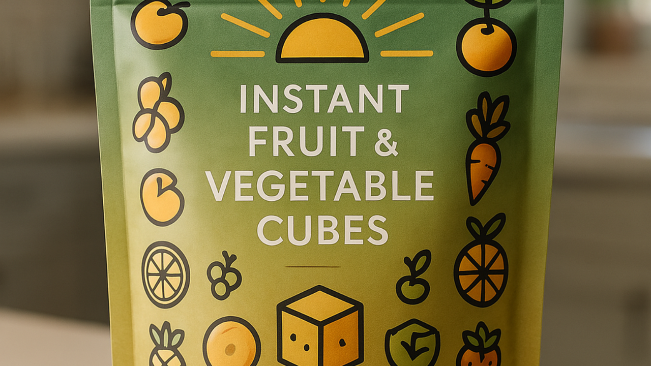 Cubes de fruits et légumes, la nutrition instantanée.