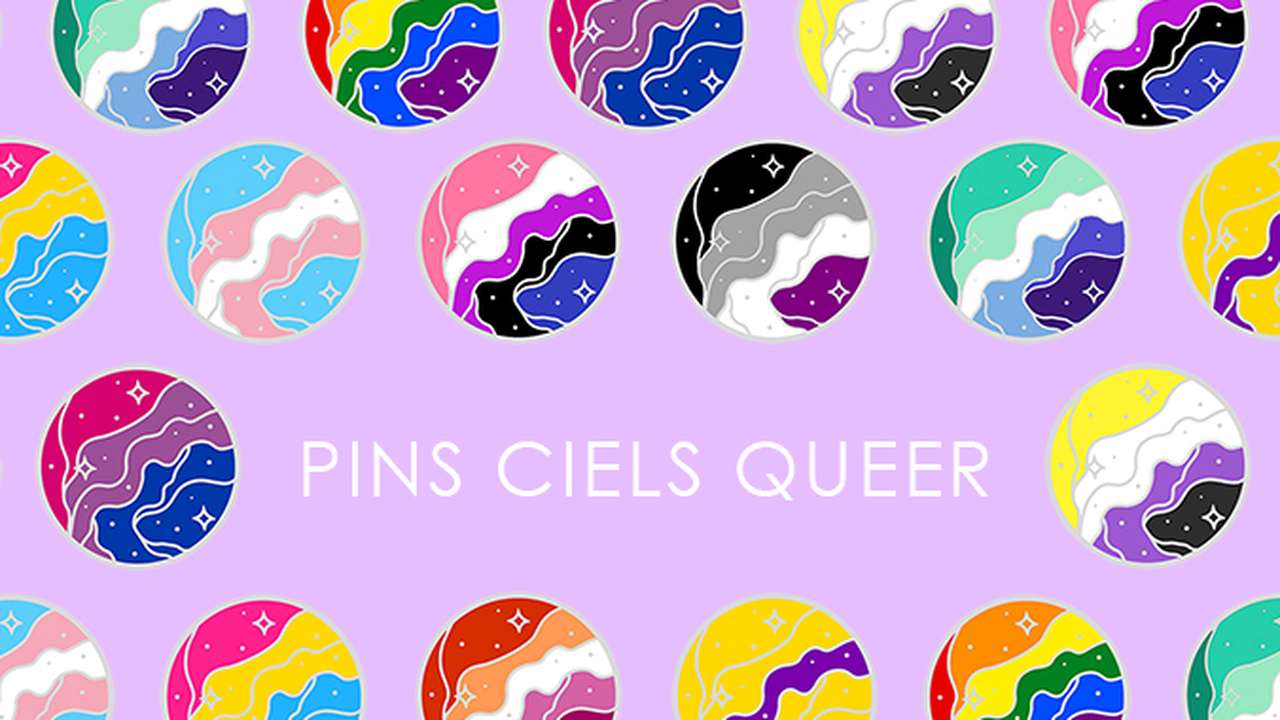 Collection de pins ciels queer
