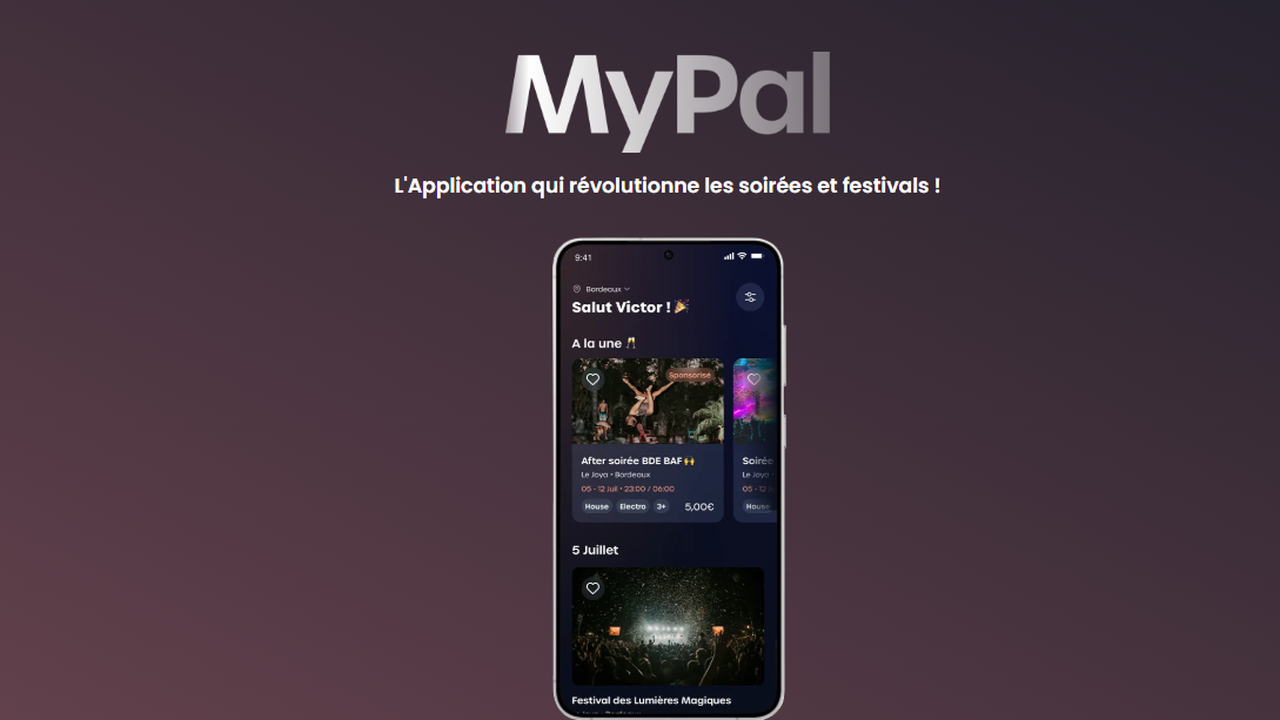 Mypal – L’app qui réinvente l’univers des soirées en France.