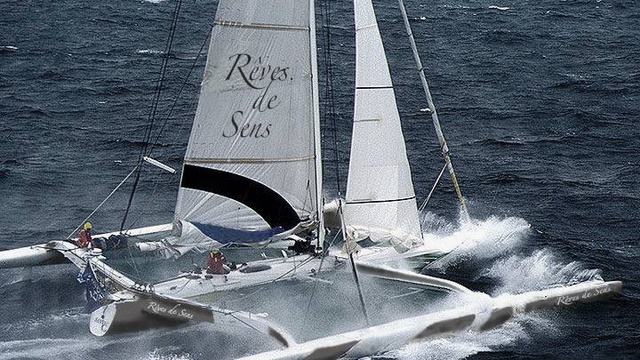 Pour la remise à l'eau du trimaran Paul Vatine