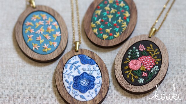 DIY Embroidered Pendant Kits