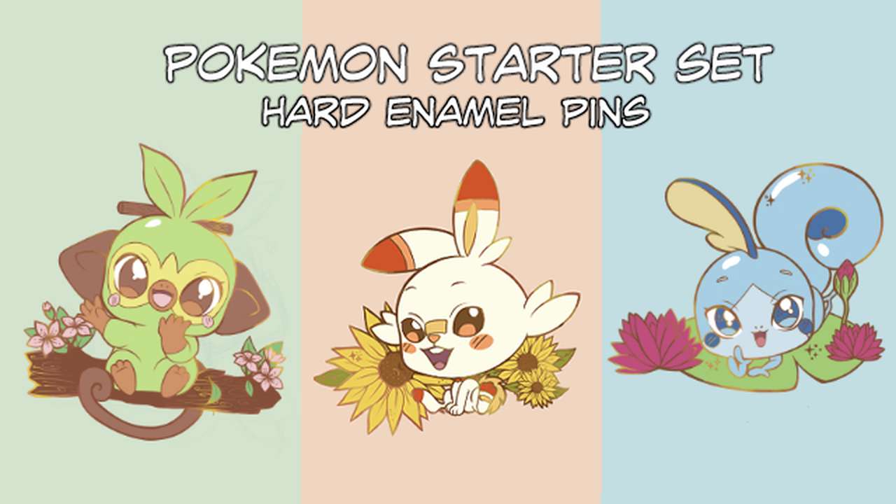 Pokemon Starter Hard Enamel Pins