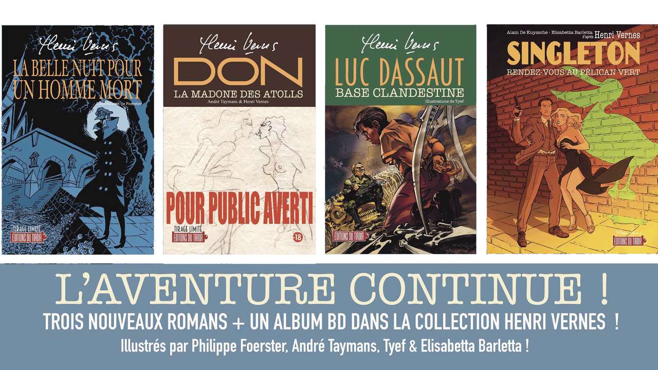 3 Romans illustrés et 1 BD d'Henri Vernes