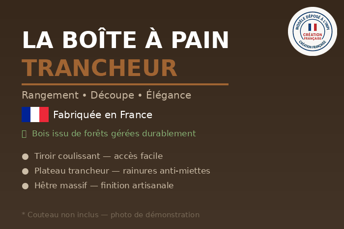 Boîte à pain en bois avec tiroir tranche-pain intégré - Ulule