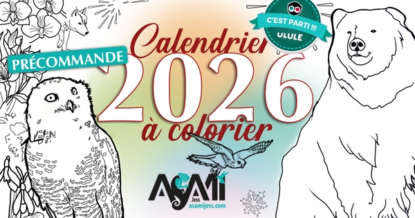 Calendrier 2026 à colorier : dessins "totem"