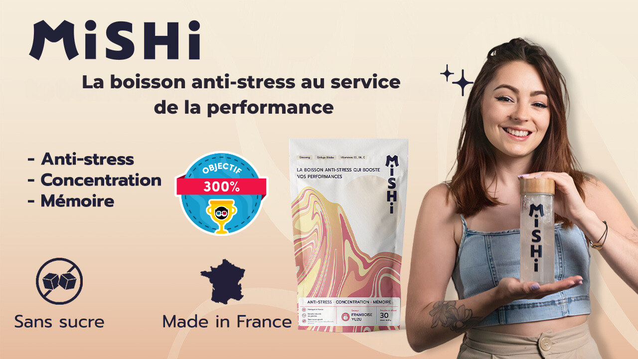 MISHI, boisson anti-stress saine qui booste vos performances