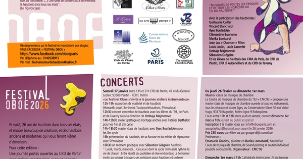 Fonds pour la 26eme édition du Festival Oboe de Paris