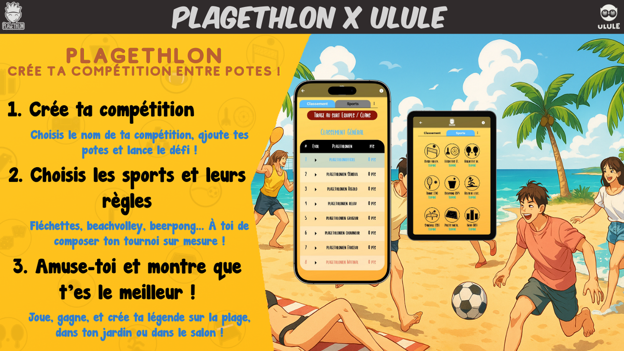 Plagethlon, crée ta compétition entre potes