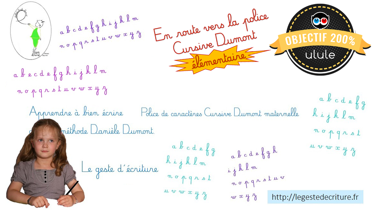 Police de caractères Cursive Dumont maternelle