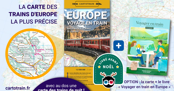 Carte "Europe - Voyage en train"