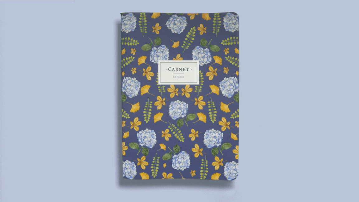 Pré-vente Collection Papeterie Hydrangea bleue A5