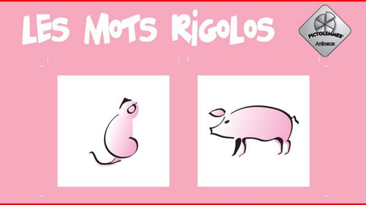 Des mots rigolos dessinés pour les tout petits
