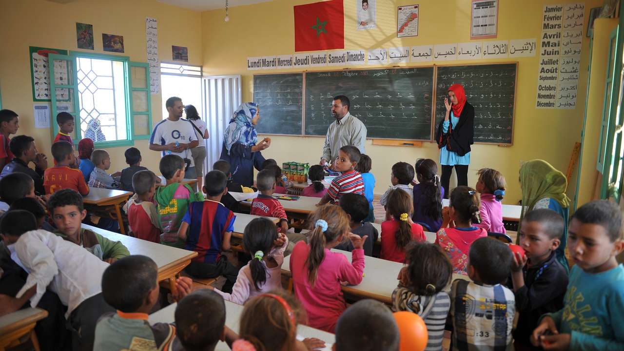 Construction d'une classe au Maroc