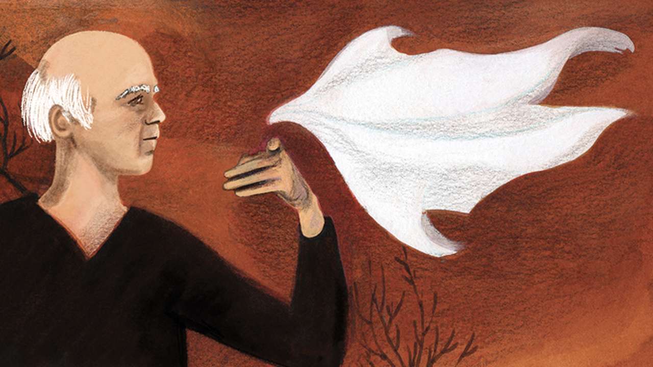 Des oiseaux dans le ciel d'un théâtre