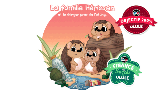La famille Hérisson et le danger près de l'étang. - Ulule